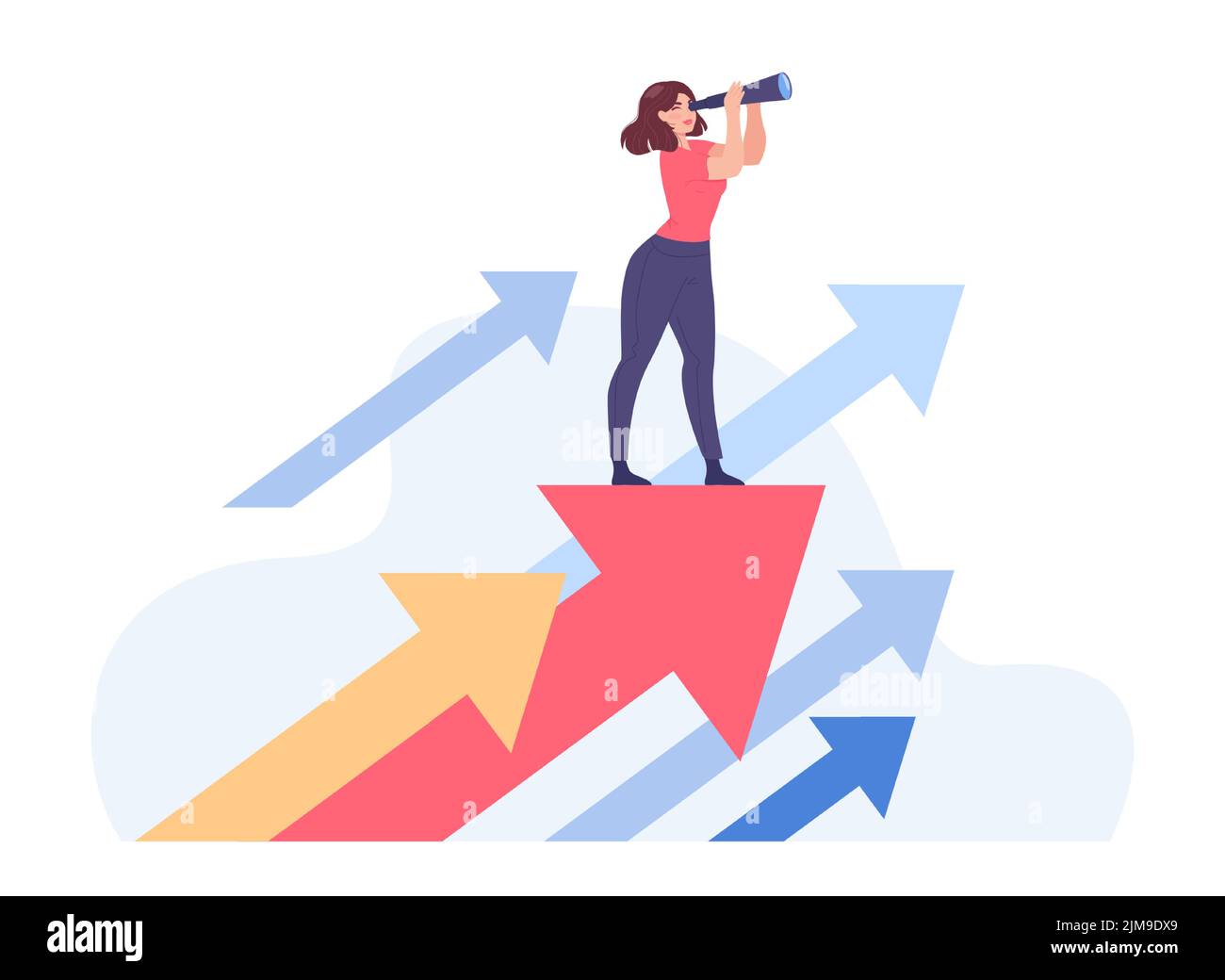 Woman career direction arrows Stock Vector Images - Alamy