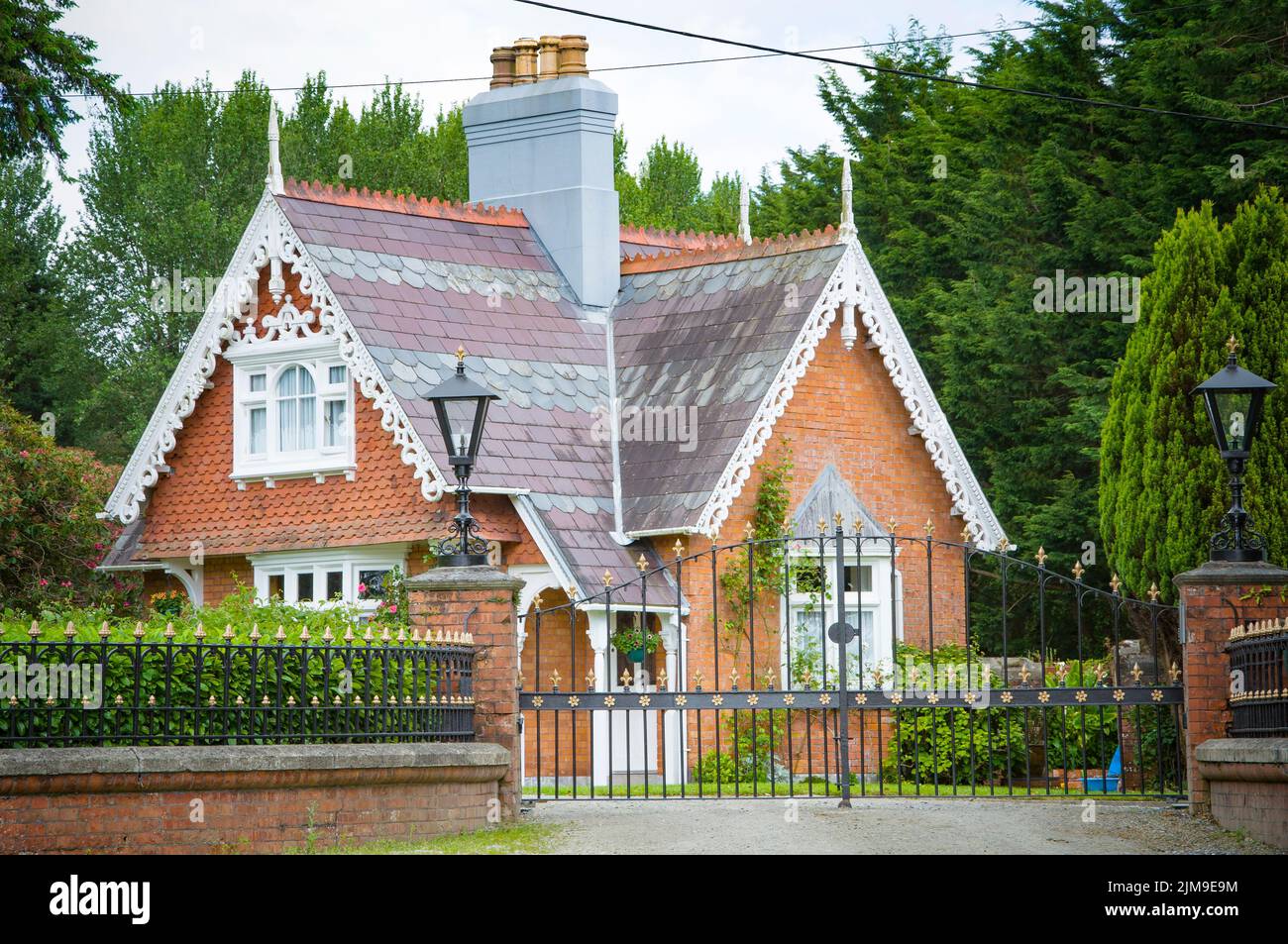BANDON, IRELAND. JUNE 12, 2022. Beautiful neighborhood with the red ...