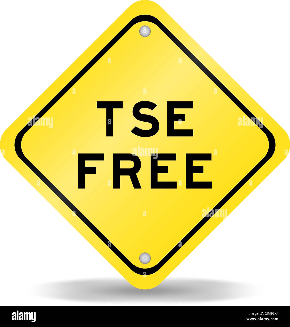 Yellow color transportation sign with word TSE (Transmissible ...