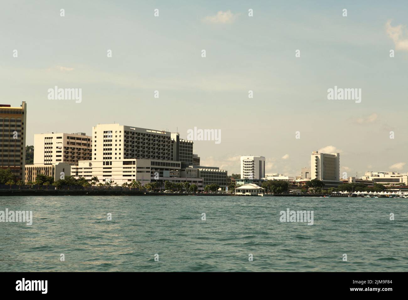 Kota Kinabalu as seen from the sea, during a sail to Pulau Sapi (Sapi ...