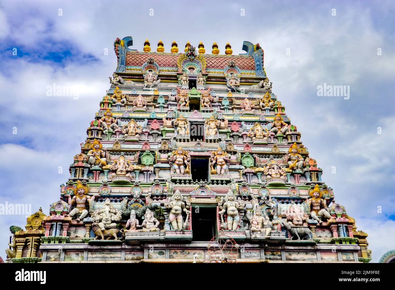 View of the Hindu Temple in Victoria Seychelles Stock Photo - Alamy