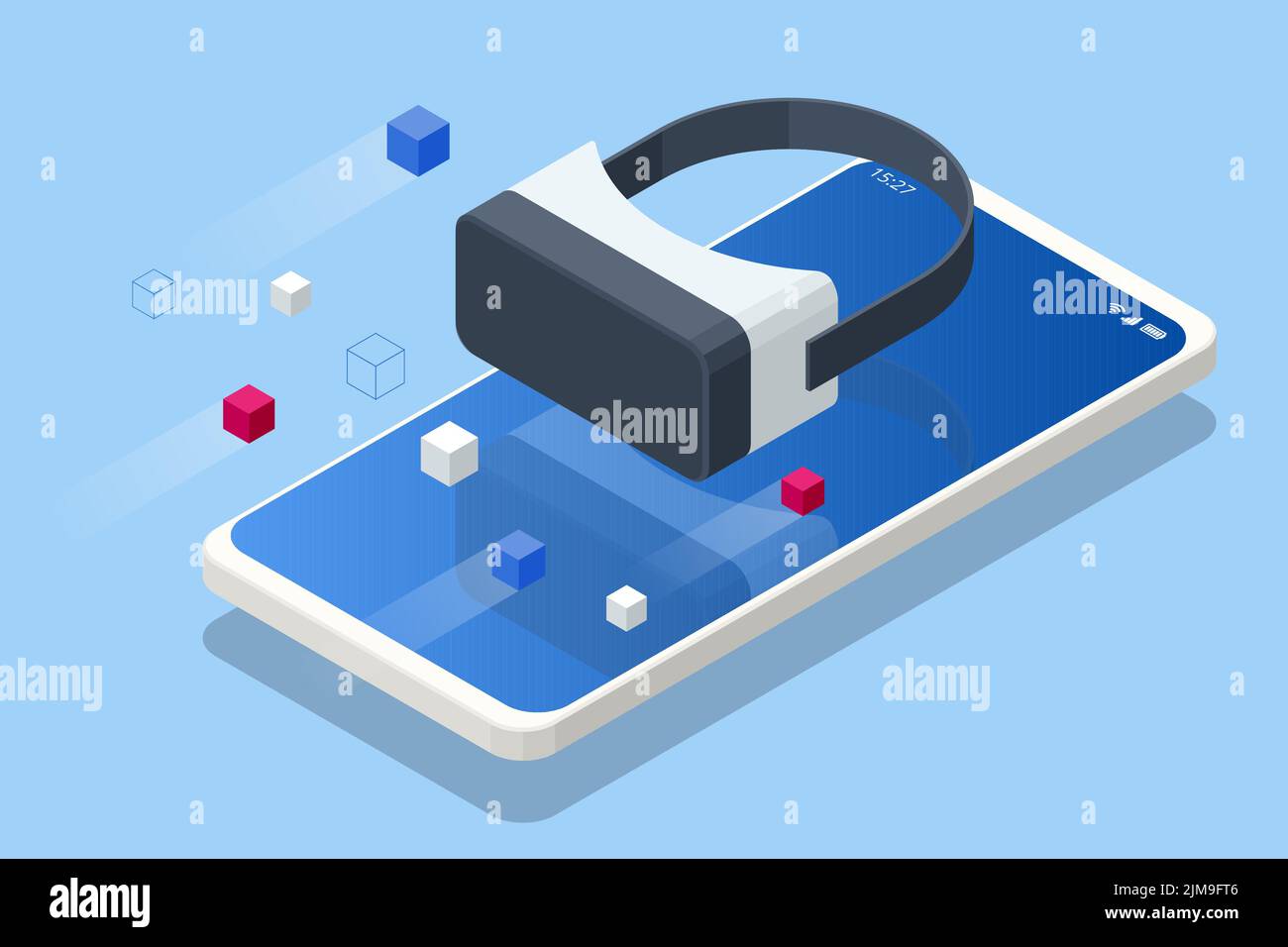 Isometric future digital technology cyber virtual game entertainment ...