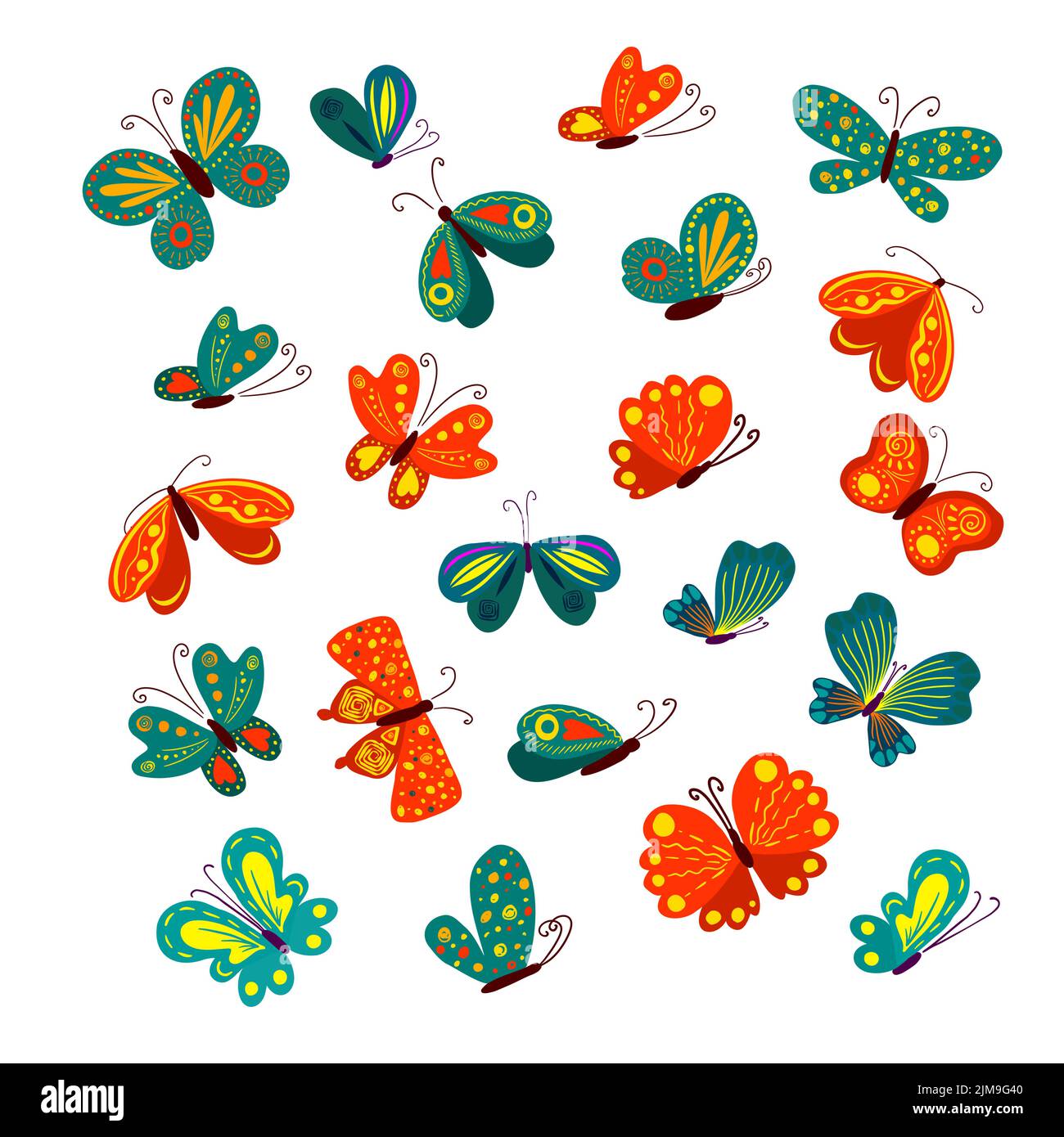 Set of colored butterflies. Vector illustration Stock Vector Image ...
