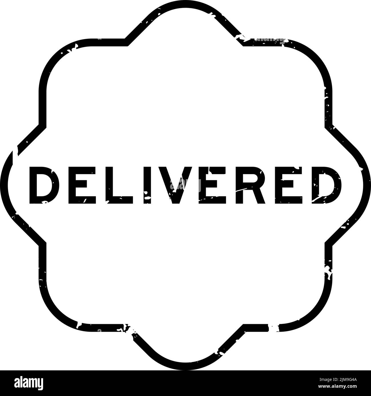 Grunge black delivered word rubber seal stamp on white background Stock ...
