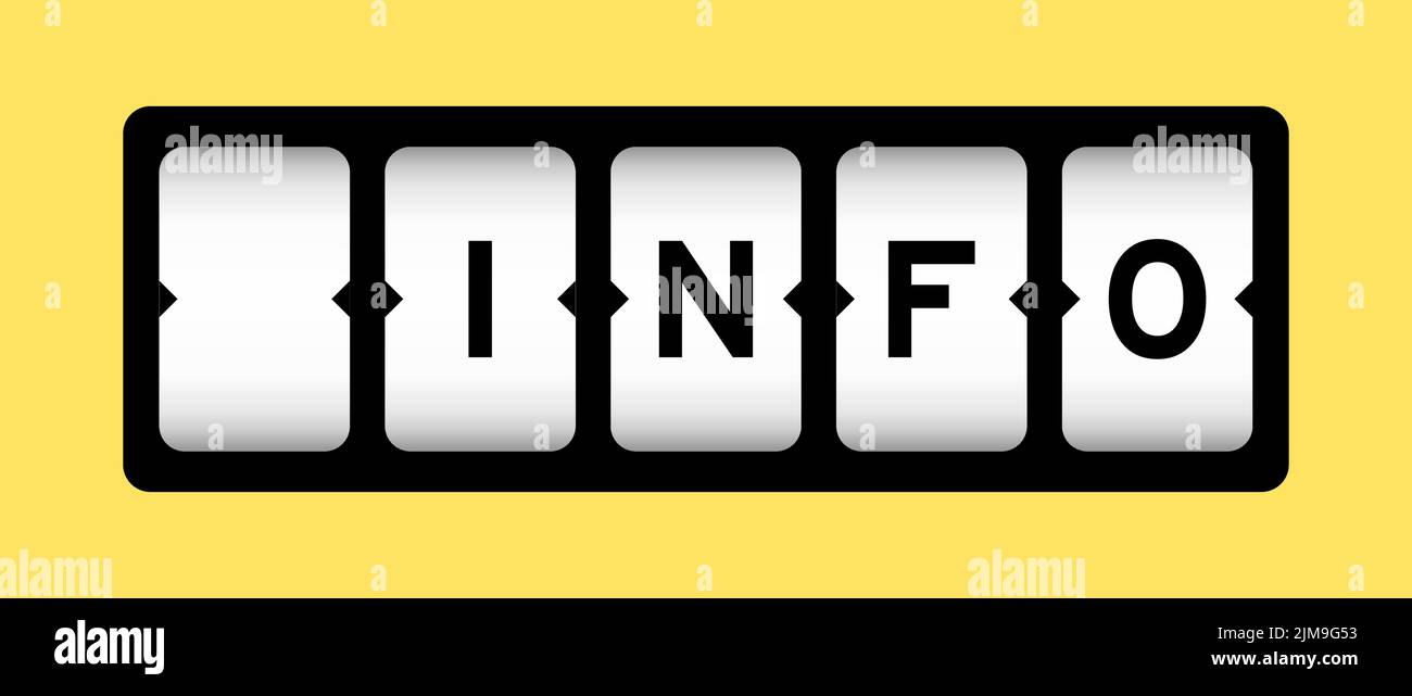 Black color in word info on slot banner with yellow color background ...