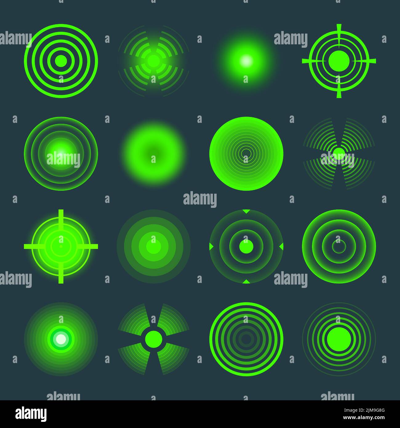 Thermal, night vision scope. Crosshair, gun sight vector icons ...