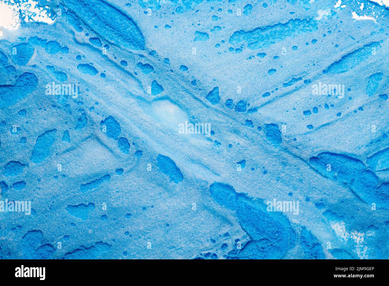 blue paint spilled white background bubbled cream Stock Photo - Alamy