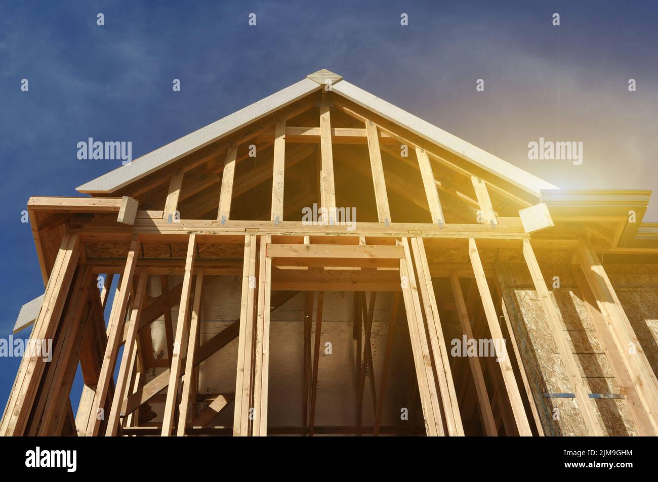 Home Under Construction with Sunlight Stock Photo - Alamy