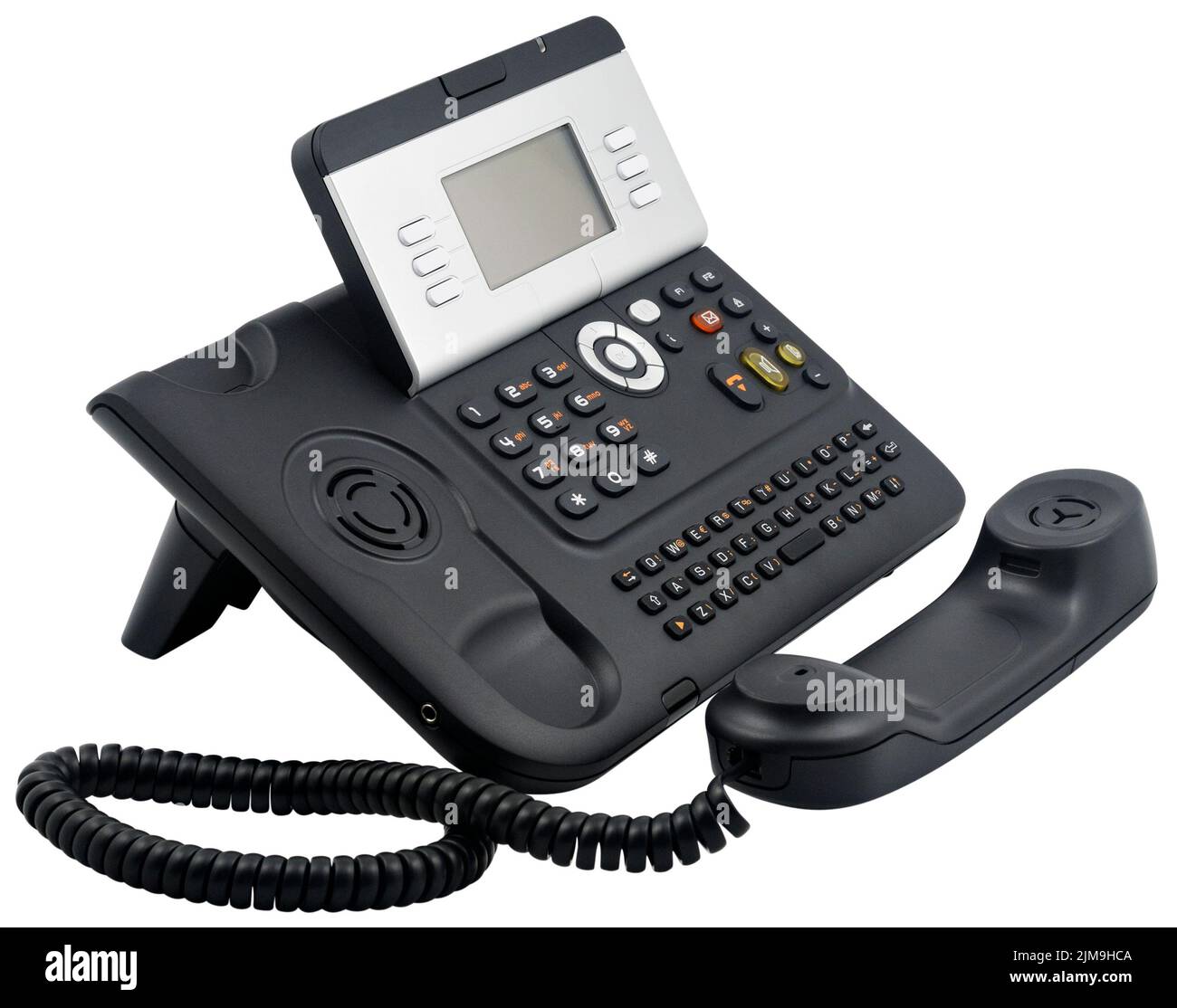 Digital office telephone set with LCD display Stock Photo - Alamy