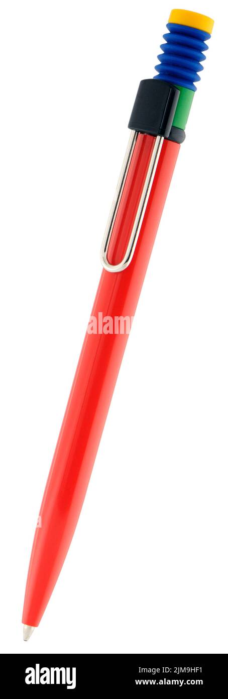 Decorative red ball-point pen isolated on white Stock Photo - Alamy