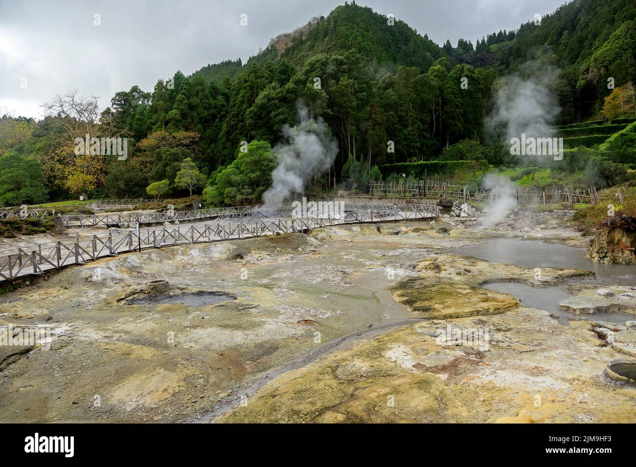 Thermal pool Caldeiras das Furnas, Sao Miguel island on Azores Stock ...