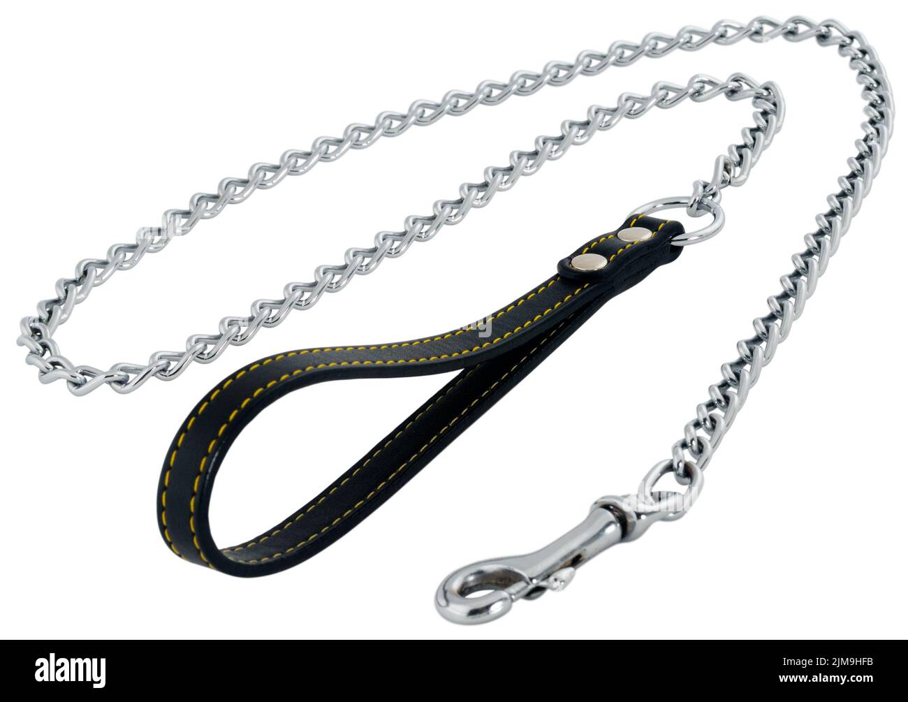Dog's chain lead isolated on white Stock Photo - Alamy