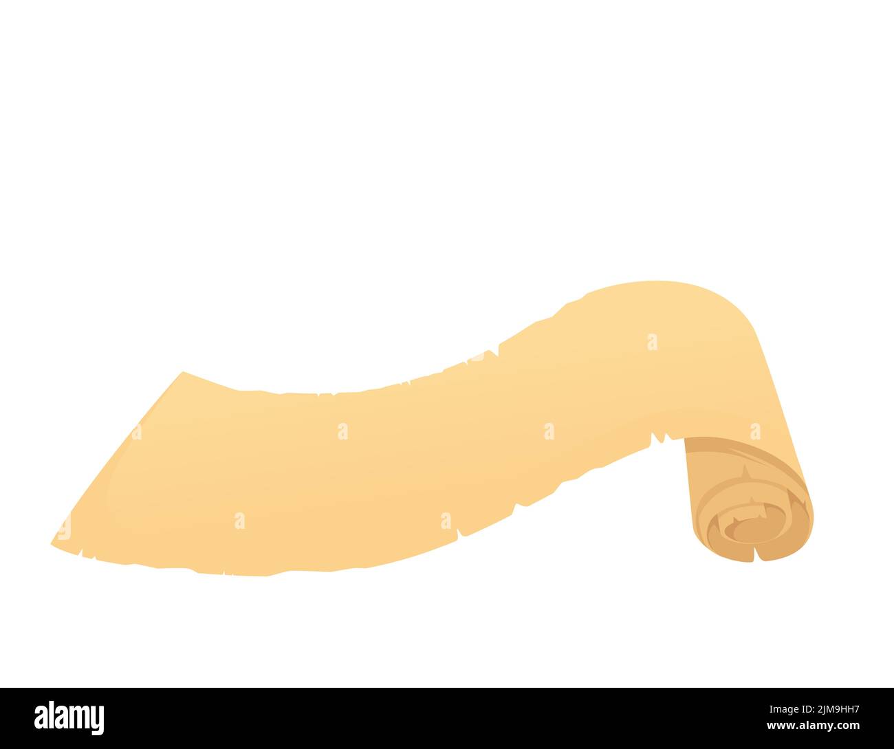 Papyrus ancient or medieval scroll with damage vector illustration ...