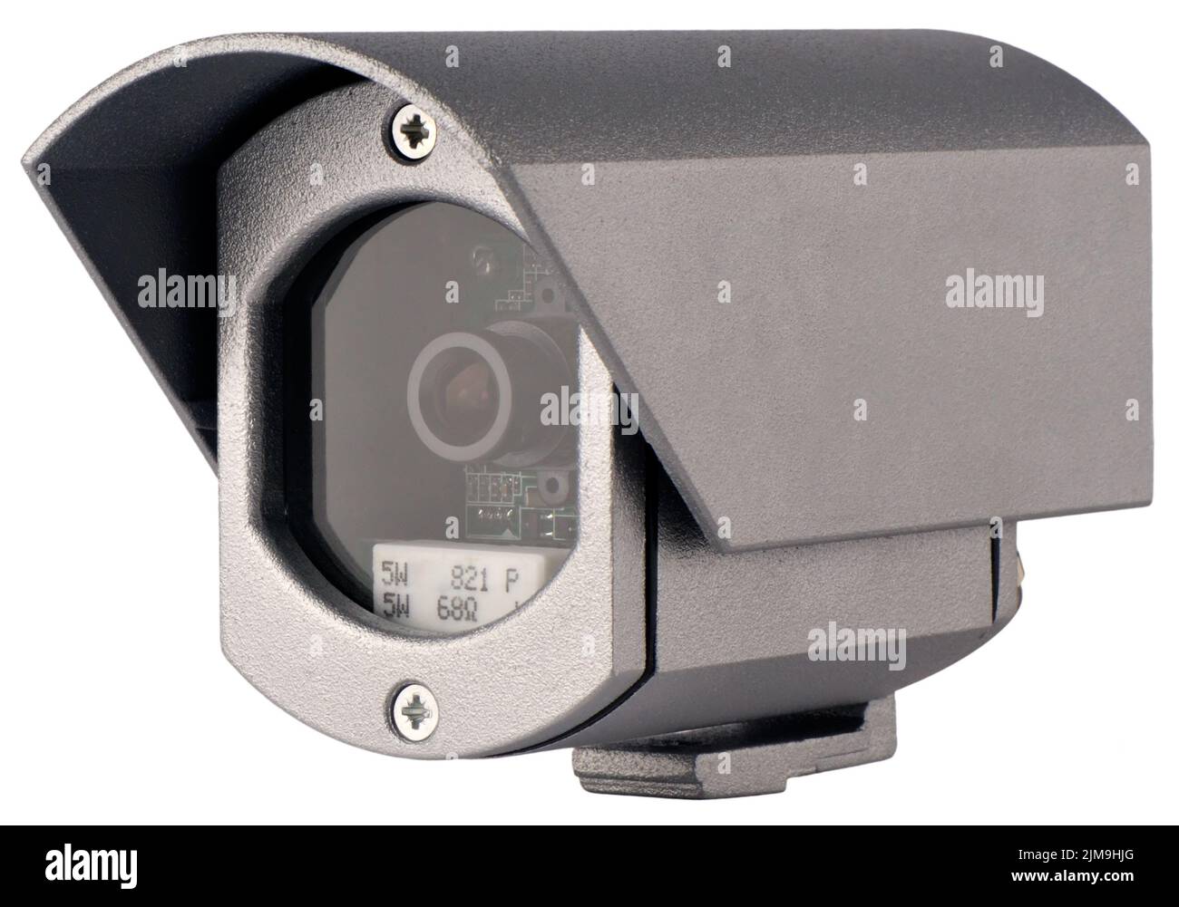 Supervision video camera in metal case isometric view isolated on white ...