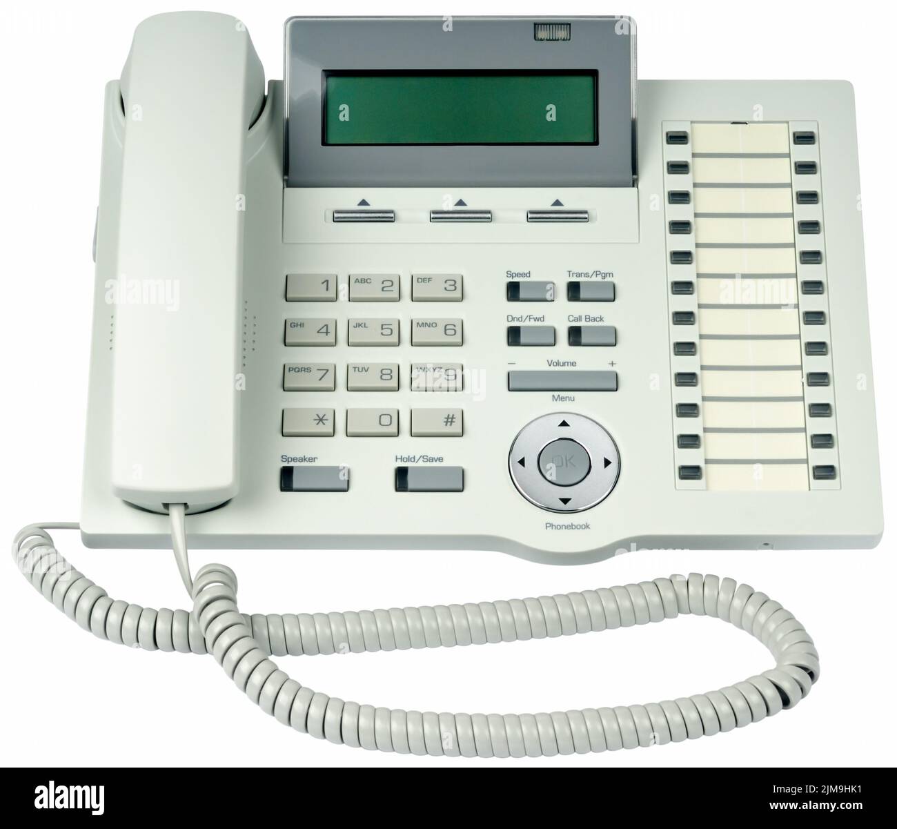 Office digital light gray telephone set isolated on white Stock Photo ...