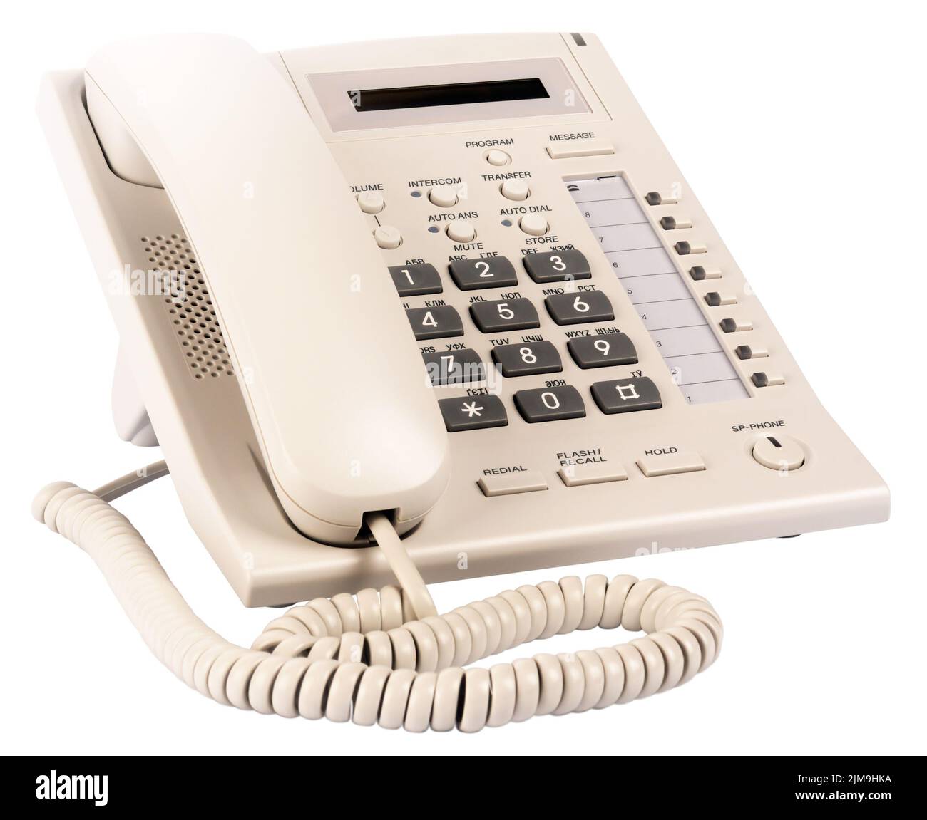 Office digital light gray telephone set isolated on white Stock Photo ...