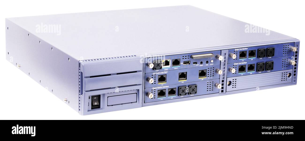 Desktop phone switch system isometric view isolated on the white Stock ...