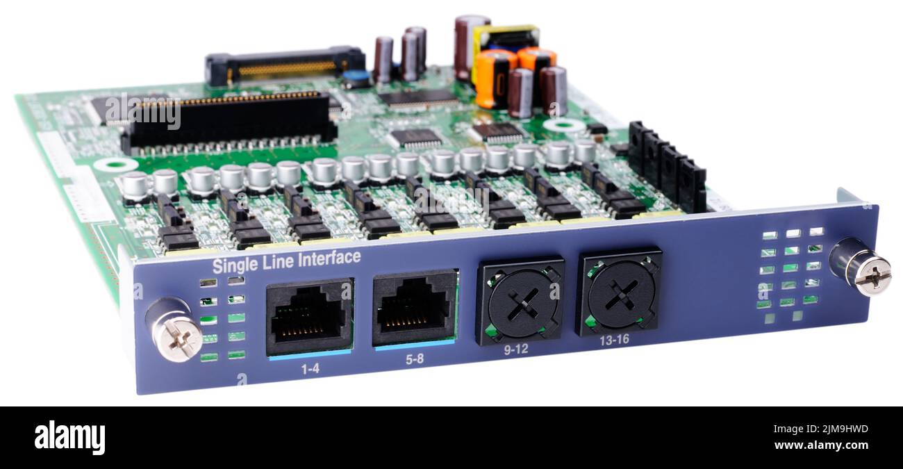 Telephone switch circuit board isolated on the white Stock Photo - Alamy