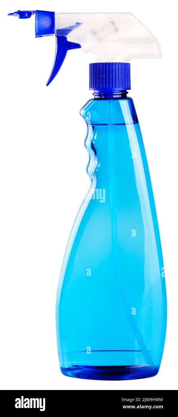 Plastic bottle with blue washing liquid isolated on the white Stock ...