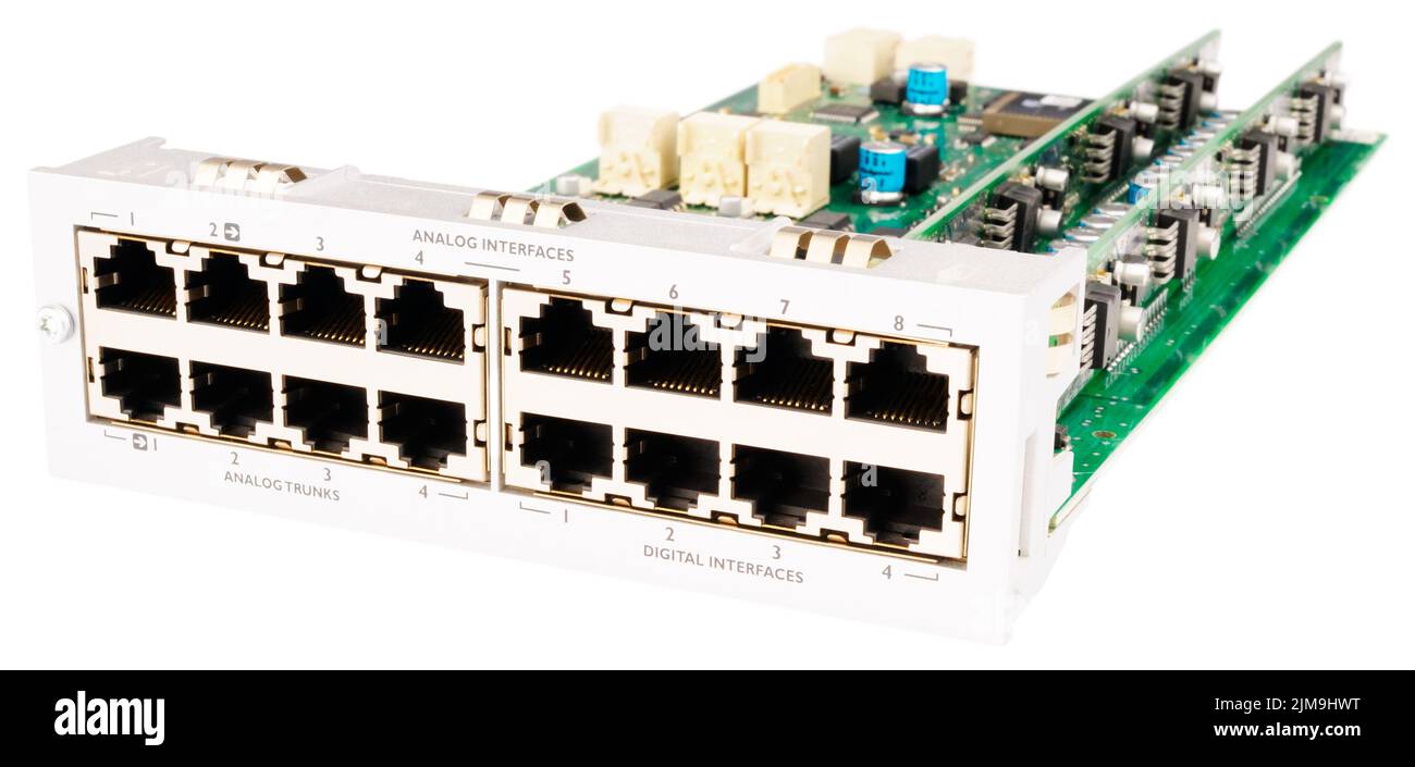 Telephone switch circuit board isometric view Stock Photo - Alamy