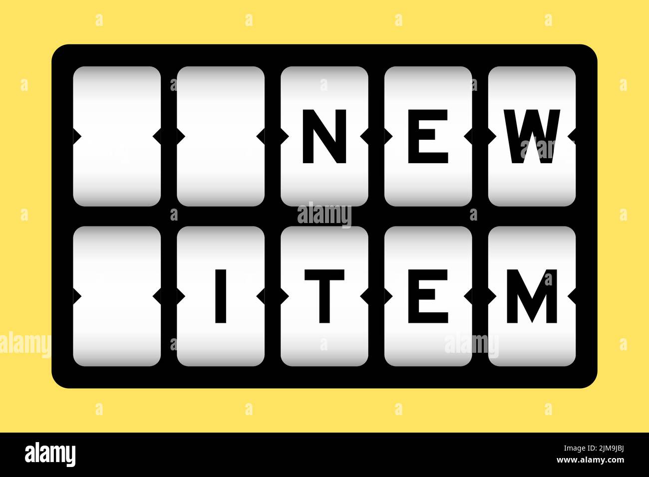 Black color in word new item on slot banner with yellow color ...