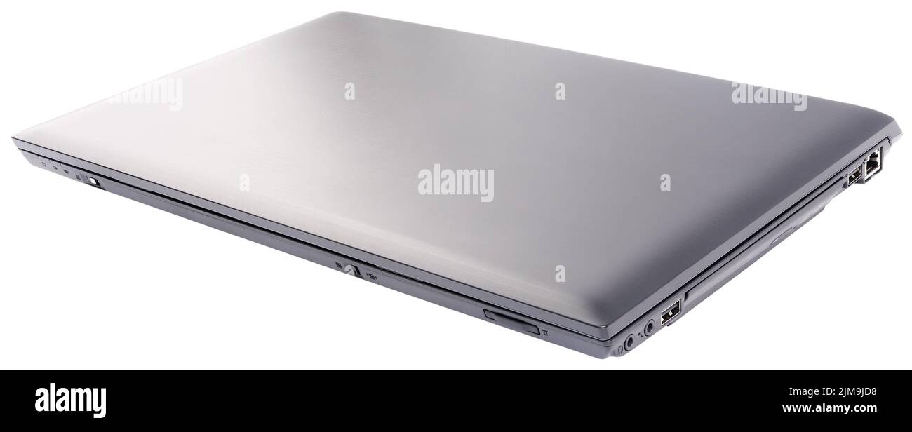 Closed laptop (notebook) isolated on the white Stock Photo - Alamy