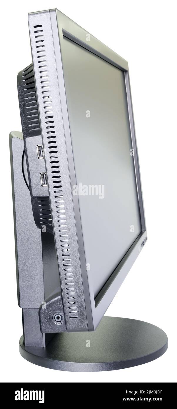 Computer LCD flat monitor isolated on the white background Stock Photo ...