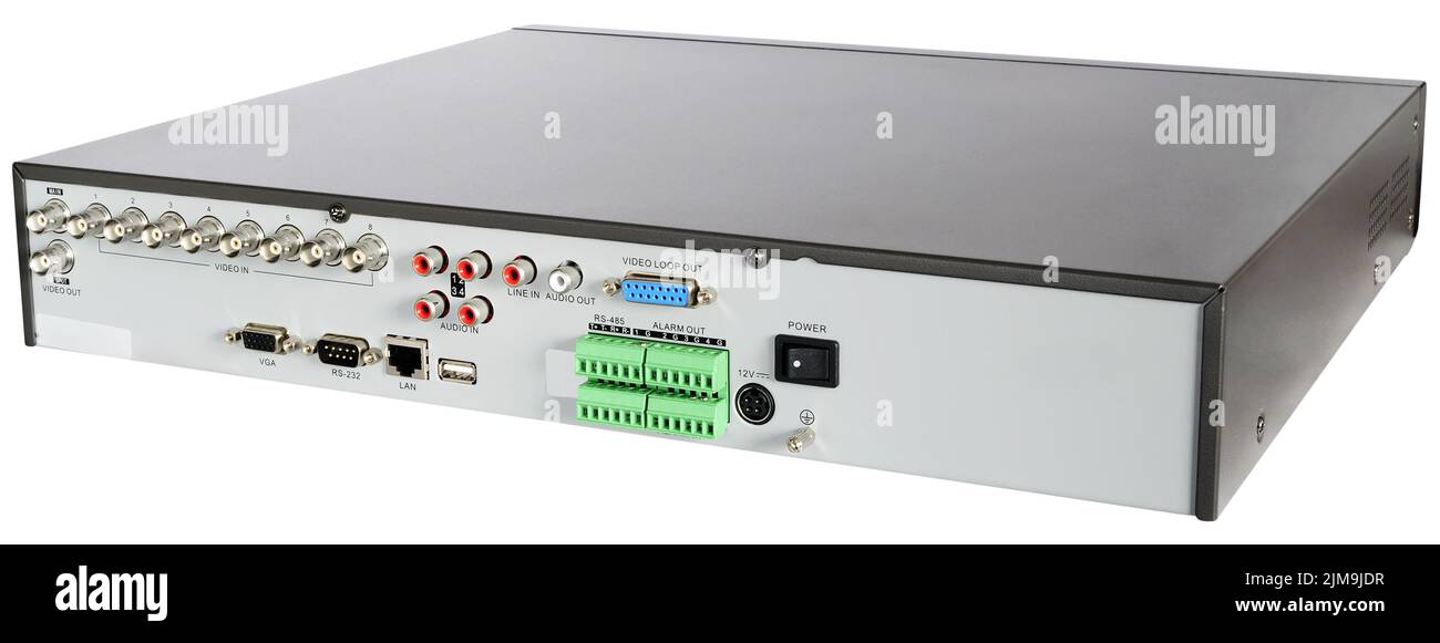 Digital video recorder isometric back view isolated on the white Stock ...