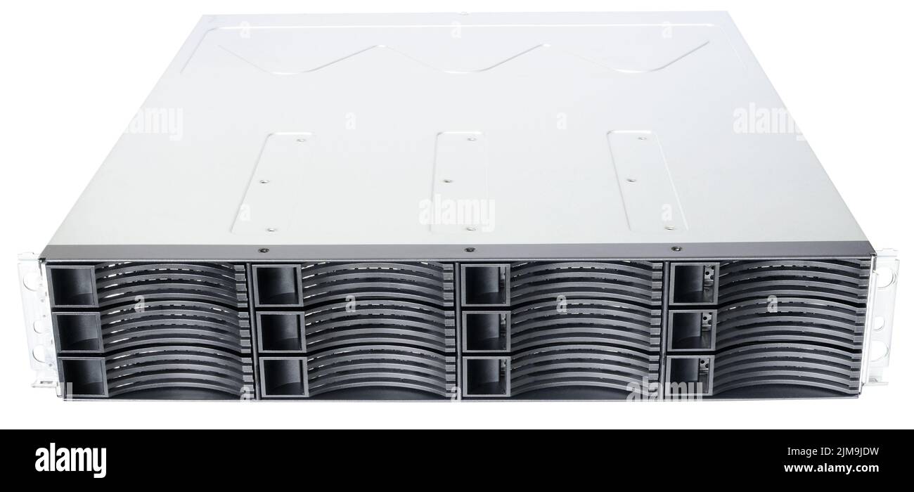 Rack mount disk storage system isolated on the white background Stock ...