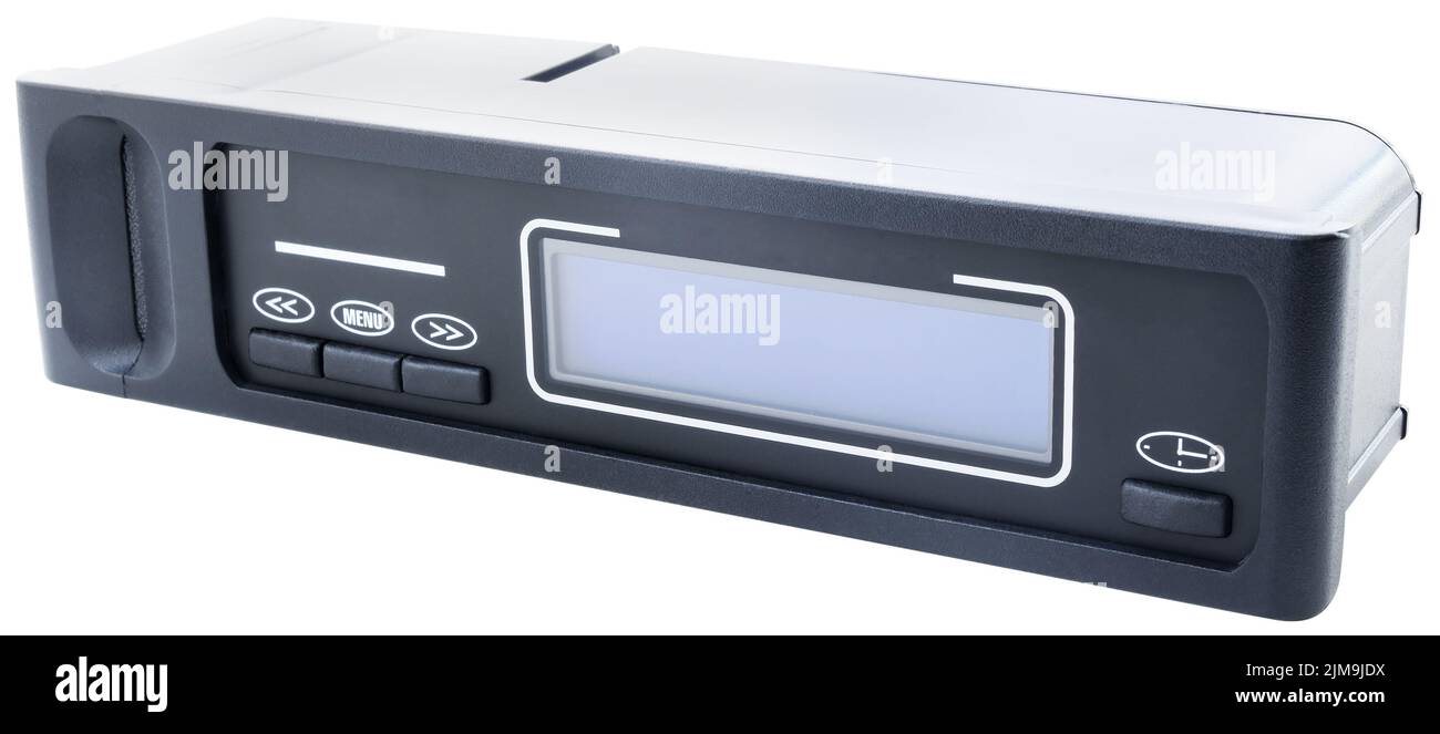 Built-in car computer with LCD isolated on the white Stock Photo - Alamy
