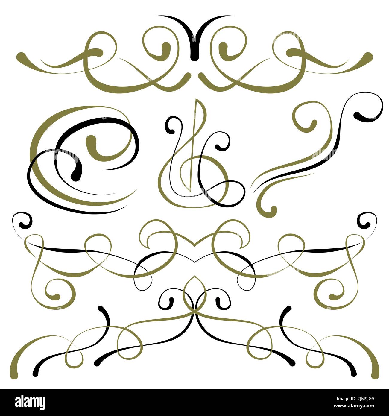 Set decorative design elements Cut Out Stock Images & Pictures - Alamy