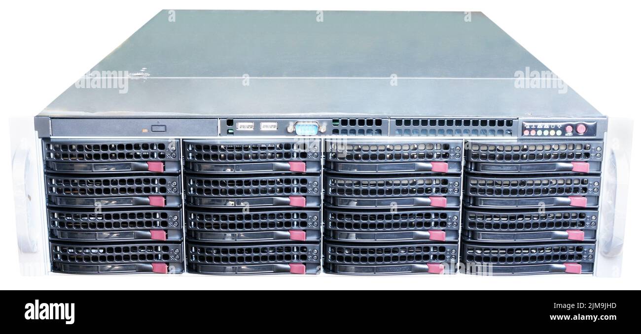 Rack mount server front view isolated on the white Stock Photo - Alamy