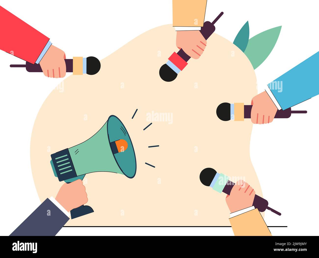 Hand holding megaphone microphone Stock Vector Images - Alamy