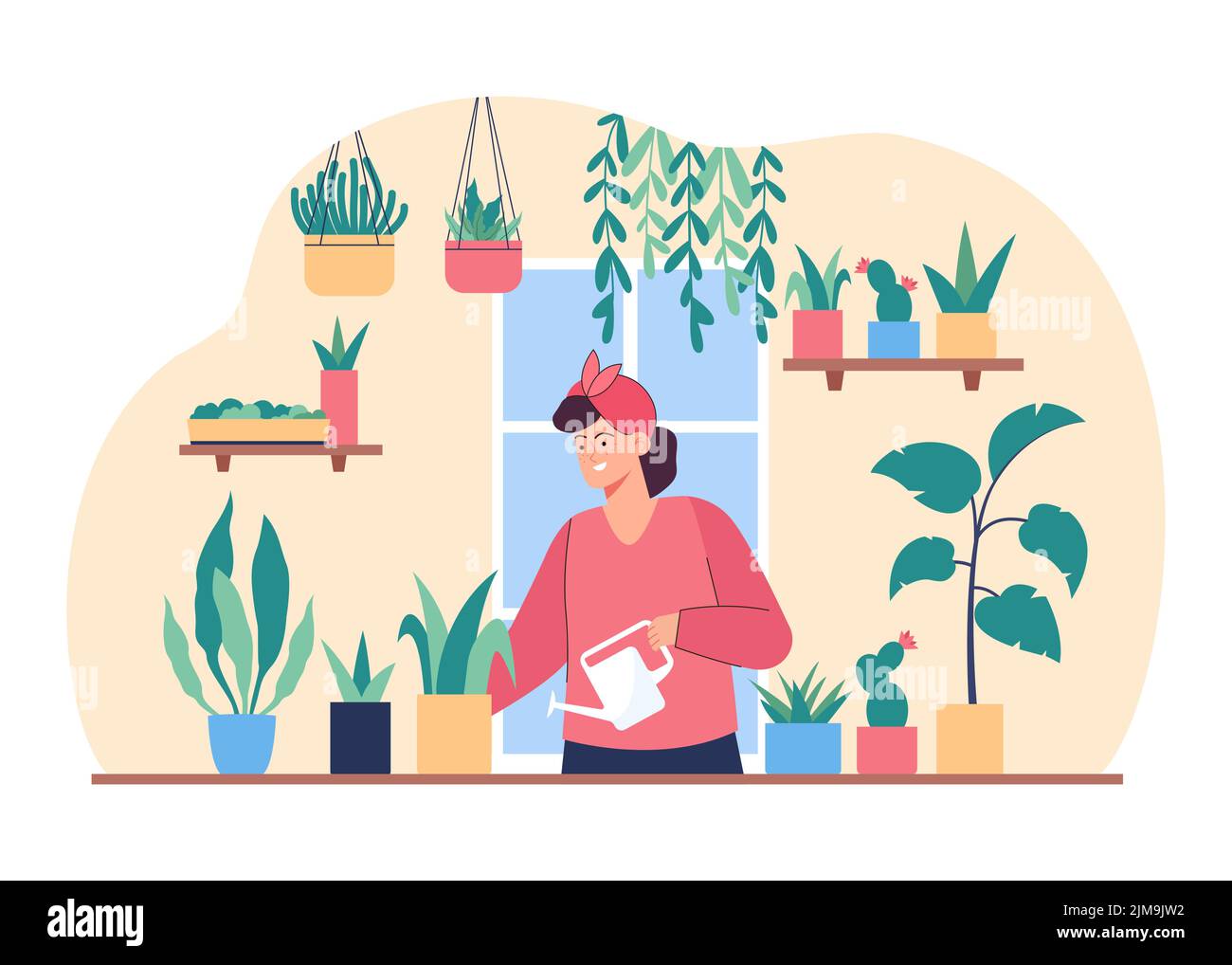 Lady houseplant Stock Vector Images - Alamy