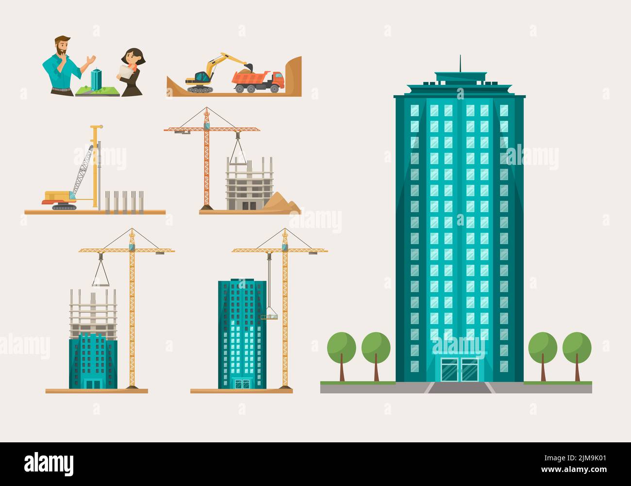 Cartoons Of Building Structure Cartoon Scene Of Building Construction