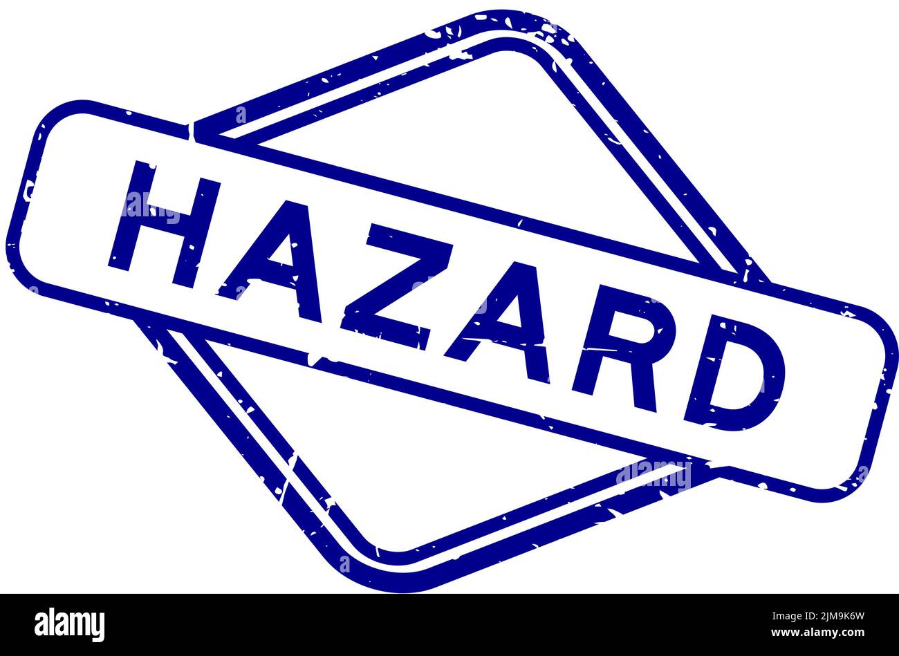 Grunge blue hazard word rubber seal stamp on white background Stock ...