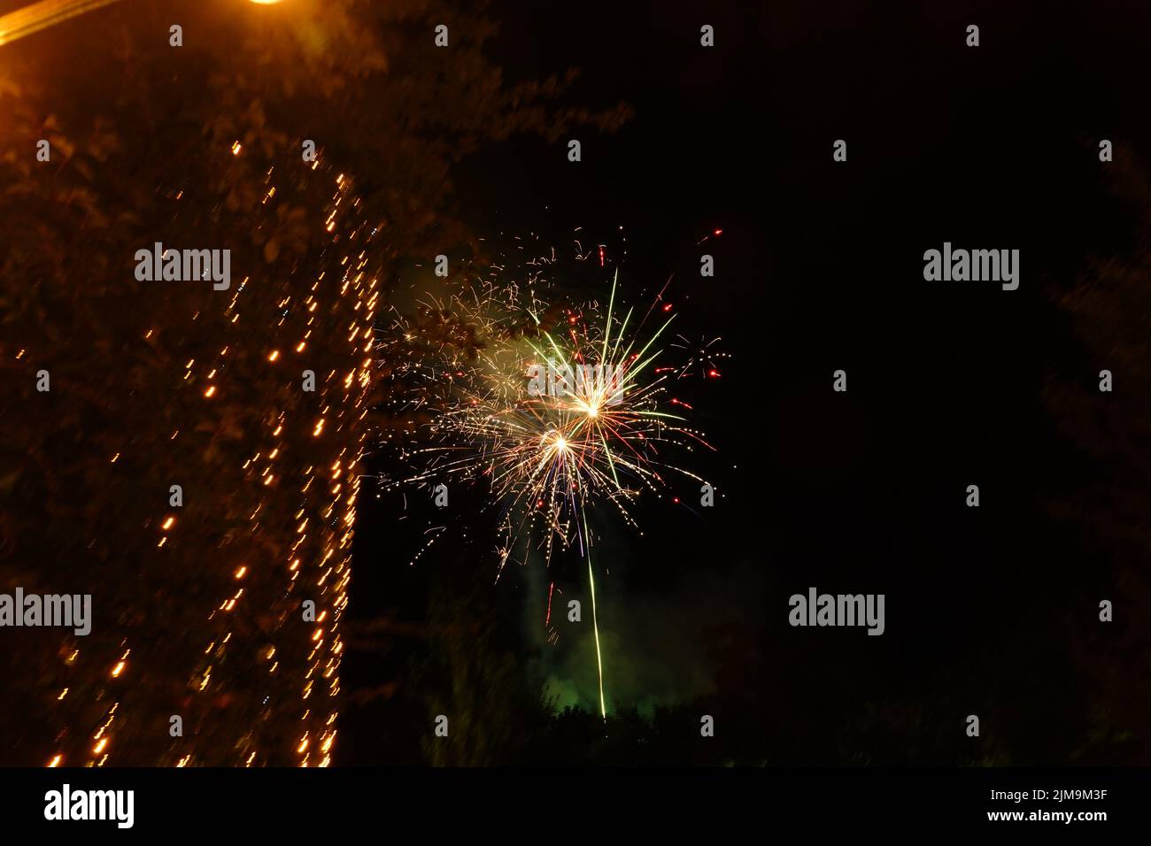 Fireworks at wedding party Stock Photo - Alamy