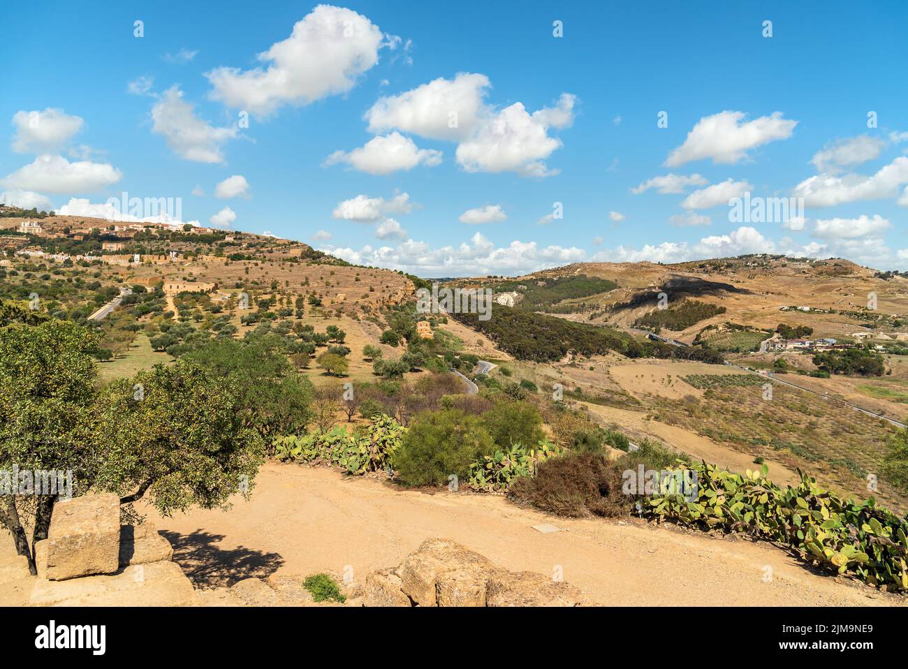 Sicily landscape, view from the Temples Valley Archaeological Park in ...