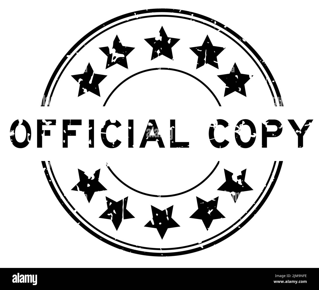 Grunge black official copy word with star icon round rubber seal stamp ...