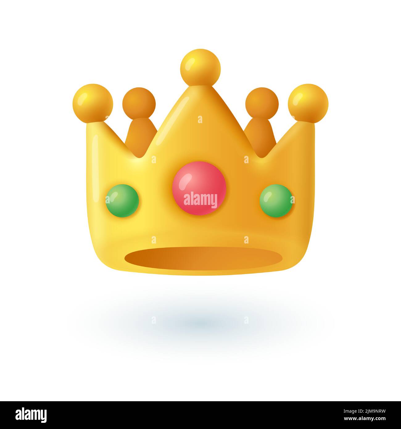 Gold crown with jewels 3D icon. Royal or imperial symbol, golden ...