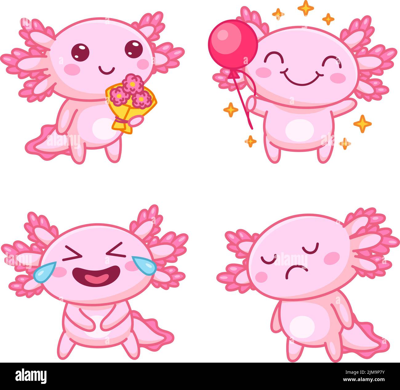 Set of cute cartoon dragon holding flowers and air balloon, getting sad ...