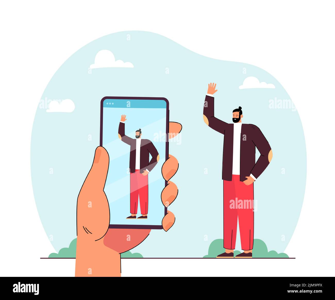 Photo cheerful person hand Cut Out Stock Images & Pictures - Alamy