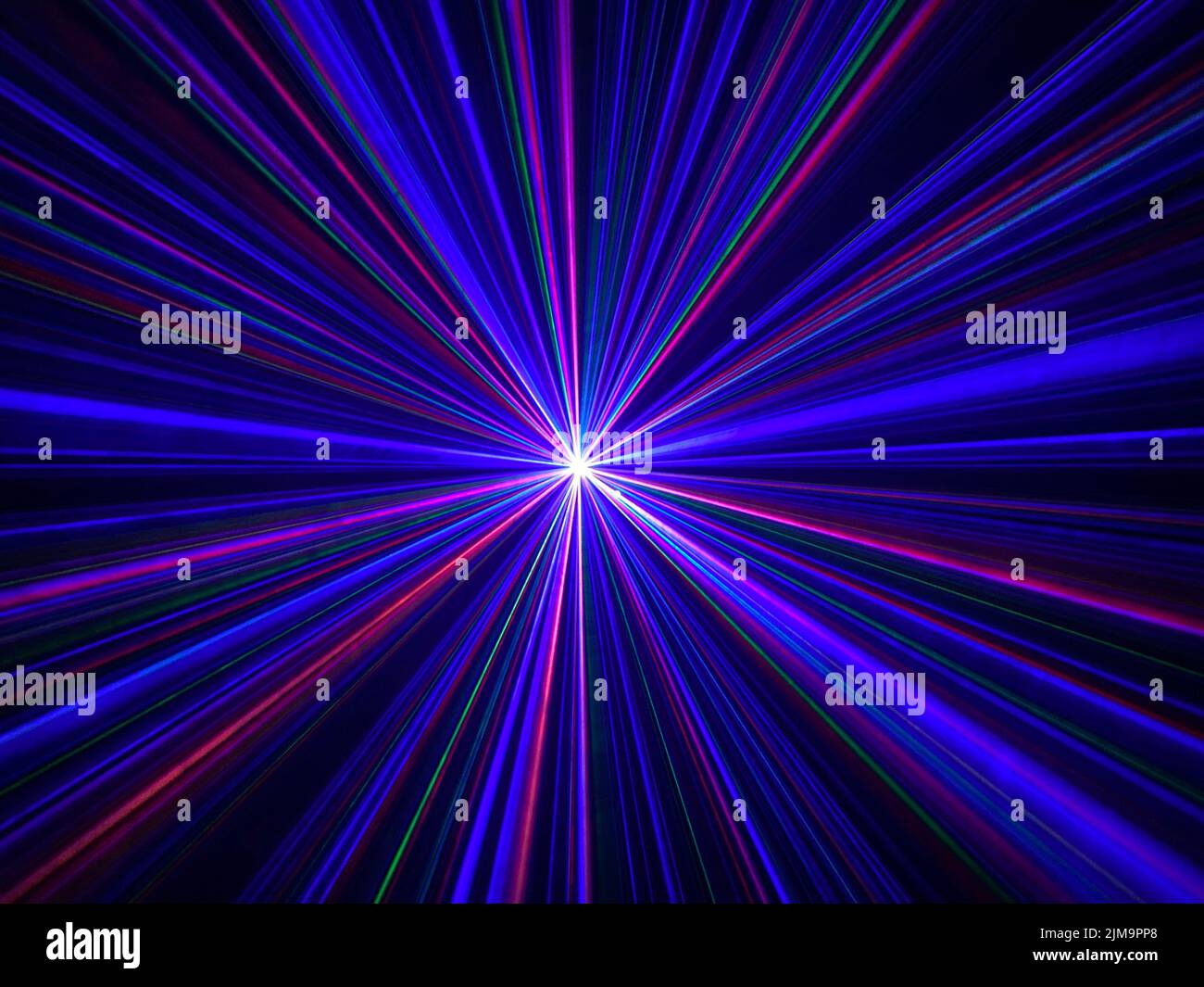 Colorful laser light beam photographic effect on black background ...