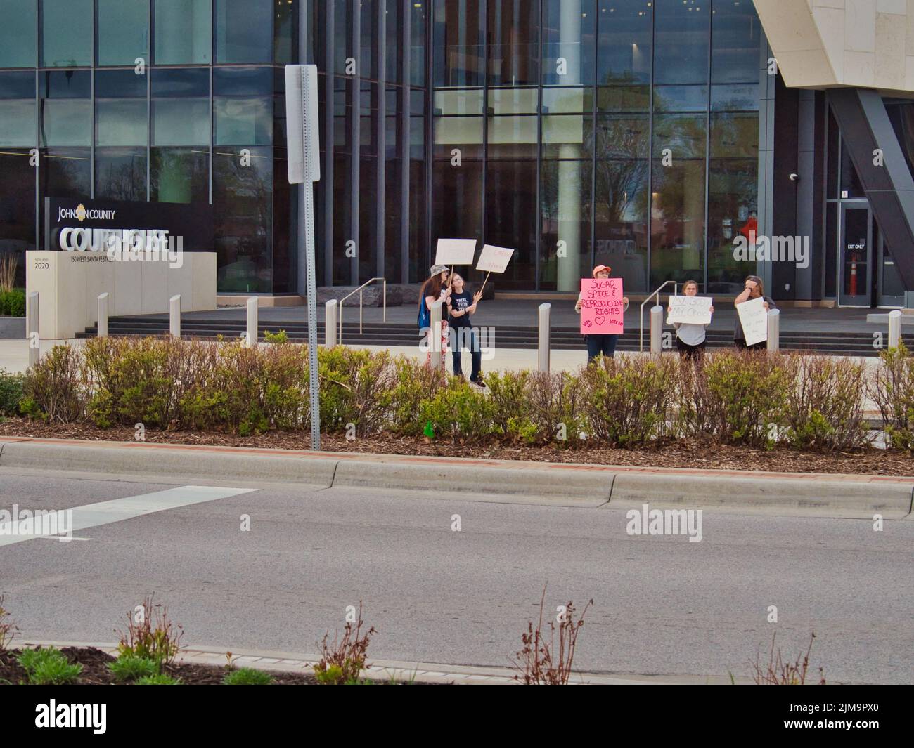 A Pro-Choice Rally - Roe v. Wade - Johnson County Kansas Courthouse in ...