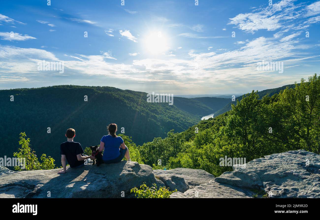 Hikers on Raven Rock in Coopers Rock State Forest WV Stock Photo - Alamy