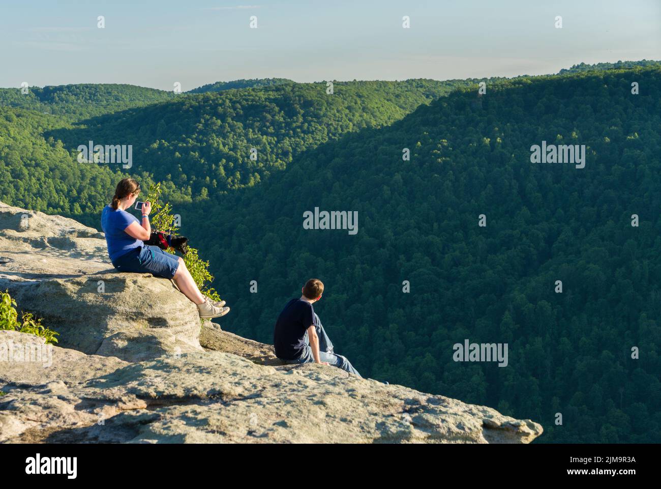 Hikers on Raven Rock in Coopers Rock State Forest WV Stock Photo - Alamy