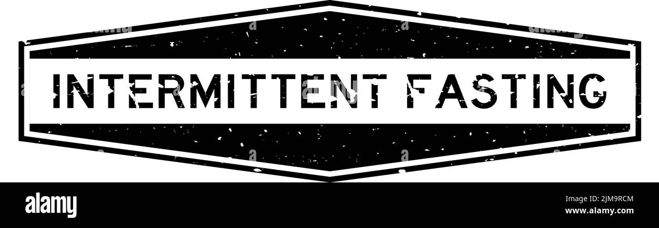 Grunge black intermittent fasting word hexagon rubber seal stamp on white background Stock ...