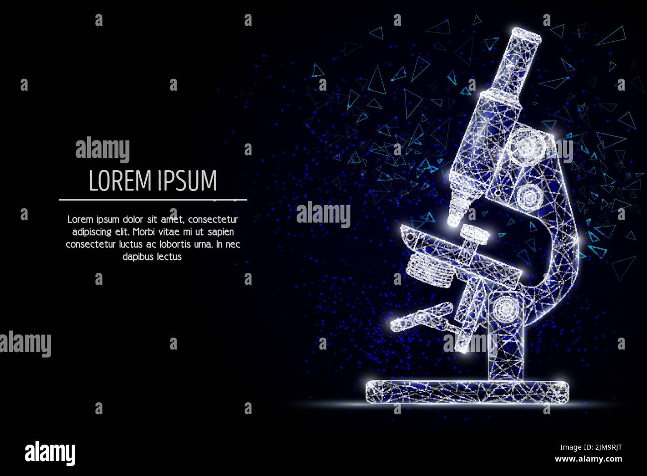 Microscope low poly wireframe mesh made of points, lines and shapes ...