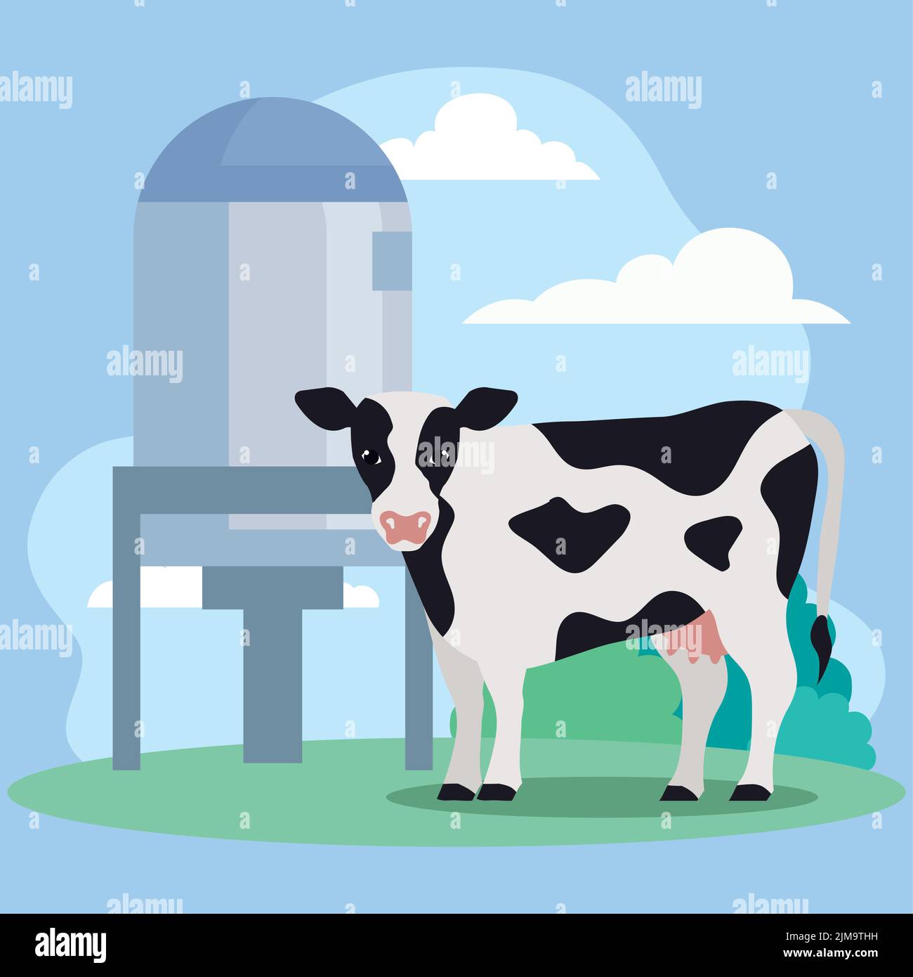 milk production tank with cow Stock Vector Image & Art - Alamy
