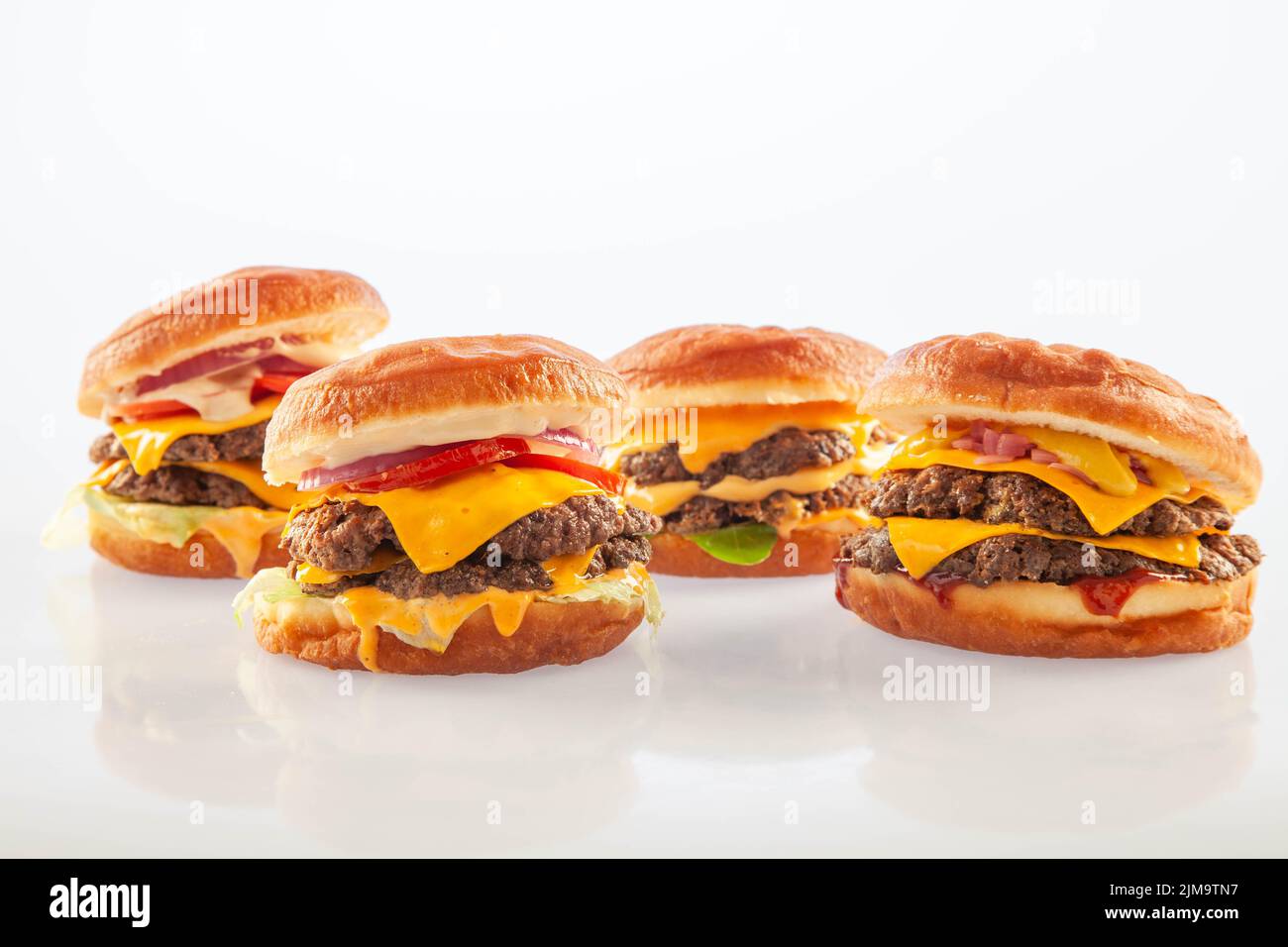 Brioche donut burgers deal meal Stock Photo - Alamy